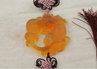 China Colored Glaze Home Decorations Crafts , Azure Stone Handmade Car Pendant for sale