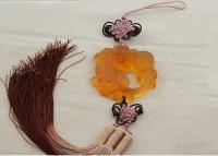 China Colored Glaze Home Decorations Crafts , Azure Stone Handmade Car Pendant for sale