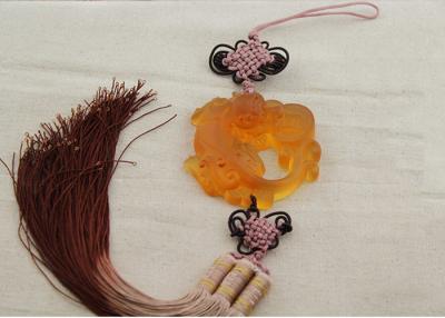 China Colored Glaze Home Decorations Crafts , Azure Stone Handmade Car Pendant for sale