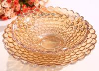 China 370*70*120mm Home Decorations Crafts , Practical Hand Blown Glass Fruit Dish for sale