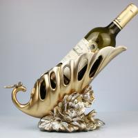 China Plated Resin Decoration Crafts / Wine Bottle Holder As Friend / Business Gift for sale