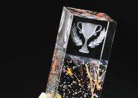 China Durable K9 Crystal Trophy Cup Custom Engraving Logo / Texts Solid Structure for sale