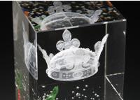 China Durable K9 Crystal Trophy Cup Custom Engraving Logo / Texts Solid Structure for sale