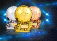China Football Custom Award Trophies Resin Material Soccer Sporsts Competition Application for sale