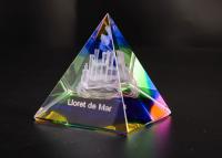 China 3D Engraved Crystal Trophy Cup Colorful Glass Awards As Competition Souvenirs for sale