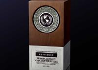 China Aluminum Base Wooden Award Plaques 3D Customized Logo Souvenirs For Enterprise for sale