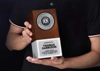 China Aluminum Base Wooden Award Plaques 3D Customized Logo Souvenirs For Enterprise for sale