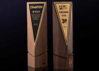 China Solid Wooden Shield Plaque Lightweight Agent / Employee Awards At Year End Party for sale