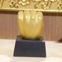 China Boxing Match Award Golden Fist 9cm Resin Trophy Cup office decoration for sale
