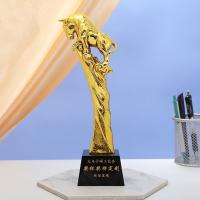 China Custom Resin Zodiac Ox Sculpture Trophy Office Home Decoration Gifts for sale
