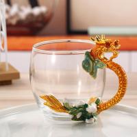 China Dragon 9cm Height Custom Tea Cup With Spoon As Promotional Gifts for sale