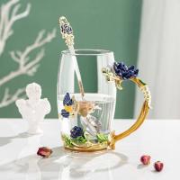 China Tall 350ml Short 320ml Crystal Tea Cup Home Decorations Crafts for sale