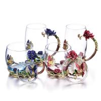China Home Decorations Crafts 350ml Enamel Tea Cup For Birthday Christmas Gift for sale