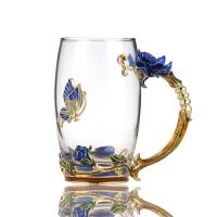 China Home Decorations Crafts 350ml Enamel Tea Cup For Birthday Christmas Gift for sale