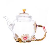 China 450ml Colour Enamel Glass Teapot Home Decorations Crafts Modern Style for sale