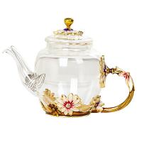 China 450ml Colour Enamel Glass Teapot Home Decorations Crafts Modern Style for sale
