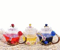 China 450ml Colour Enamel Glass Teapot Home Decorations Crafts Modern Style for sale