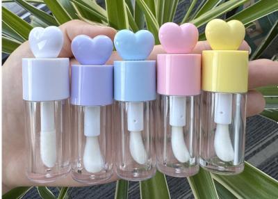China 4ml Pink White Big Brush Applicator Lip Gloss Tube Custom Label Lip Oil Plumper Tubes Bottle for sale