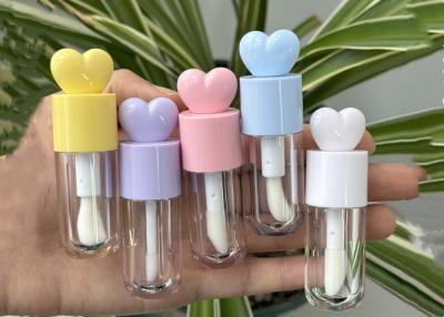 China 5ml Unique Pink White Big Brush Applicator Lip Gloss Tube Custom Label Lip Oil Plumper Tubes Bottle for sale