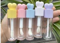 China Empty Makeup Packaging Heart Shape Luxury Containers 6ml Big Brush Lip Gloss Tubes for sale