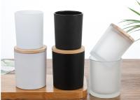 China Glossy Black Cylinder Glass Candle Vessel Glass Candle Jar with Flat Bottom for sale
