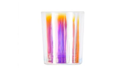 China Electroplated Colorful Iridescent Plating Glass Creative Candle Jars for Scented Candle Making for sale