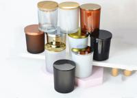 China Customized Logo 10oz Luxury Transparent Black Transparent White Empty Glass Candle Containers Candle Jars With Lids for sale