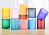 China Glass Jar Custom Exclusive Customizable Luxury Frosted Matte Blue Purple Empty for Candle Making Candle Container With Lids for sale