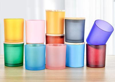 China Glass Jar Custom Exclusive Customizable Luxury Frosted Matte Blue Purple Empty for Candle Making Candle Container With Lids for sale