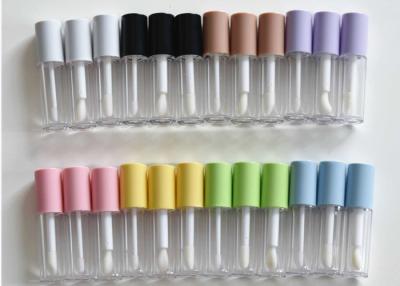 China Custom logo 6ml Big Wand Brush Lip Gloss Bottle Pink White Green Empty Lipgloss Tubes for sale
