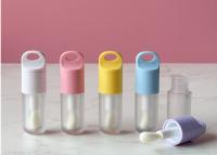 China Scrub Bottle Flat Cap 5ml Round Lip Oil Bottle Cosmetic Lip Gloss Tube Packaging With Large Brush for sale
