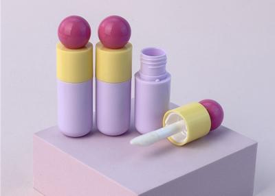 China Purple 5ml Dome Lip Gloss Tube Custom logo Unique Large Brush Lip Glaze Bottle for sale