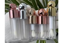 China OEM Custom Logo 4ml 6ml Cute Lid Rose Gold/gold/sliver Lip Gloss Bottle with Big Brush for sale