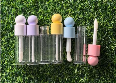 China Spherical Cap 6ml Large Brush Lip Gloss Bottle Cute Round Cosmetic Lip Gloss Stick Tube Empty Lip Oil Container for sale
