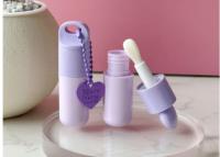 China 5ml Bubble Round Purple Lip Gloss Packaging Tube with Large Brush Plastic Tube Packaging for sale