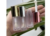 China Custom logo Box 6ml Plated Cover Gold Heart Head Large Brush Glaze Tube for sale
