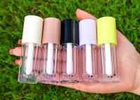 China Custom logo 6ml Big Wand Brush Lip Gloss Bottle Pink White Lilac Empty Lipgloss Tubes for sale