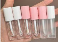 China 2.5ml Stock Round White Pink Custom Lip Gloss Containers Mini Small Empty Lipgloss Tubes With Wand for sale