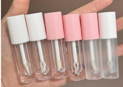 China 2.5ml Stock Round White Pink Custom Lip Gloss Containers Mini Small Empty Lipgloss Tubes With Wand for sale