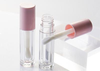 China Transparent Frost Cosmetic Tube 4.5 ml Round Private Label Lip Gloss Tube With  Large Brush for sale