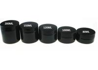 China Cosmetic Packing 30g 50g 100g 120g 150g 4oz Black Face Body Cream Body Butter PET Plastic Jars for sale