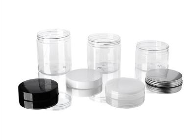 China 150ml 200ml 250ml 500ml 8 oz  clear Cookie Peanut Food Butter Cream Cosmetic Plastic Jars with Lids for sale