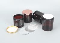China Cosmetic Food Packaging 100ml 150ml 200ml 250ml 300ml 500ml 1000ml Amber Black Pet Plastic Cosmetic Cream Jar with aluminum Lid for sale
