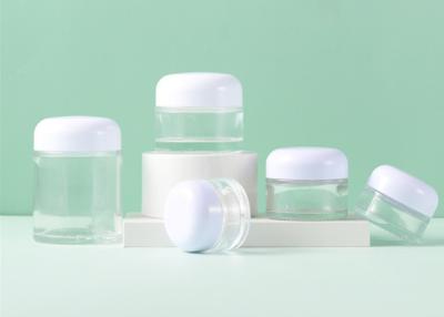 China 5ml 10ml 15ml 20ml 30ml 50ml 60ml 100ml Clear Glass Body Cream Jar Empty Aluminum Lids Cosmetic Face Cream Jars for sale