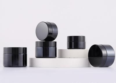 China Black 20g 30g 50g Luxury Skincare Glass Jar Cosmetic Face Cream Jar for sale