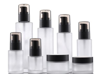China Transparent Frosted Empty Cosmetic Perfume Lotion Bottle and Cream Jar with Duckbill Lid for sale