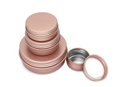 China Matte pink Emboss Printing Hair Wax Cosmetic Cream Tin Container Metal Aluminum Tin Jewelry Earring Can for sale