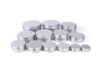 China 5ml 10ml 20ml 30ml 50ml 60ml 80ml 100ml 150ml 200ml Round Aluminum Cosmetic Tin Container Metal Aluminum Jar for sale