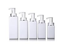 China Square PET Plastic Flat Shoulder Bottles Shampoo Body Oil and Conditioner Wash Bottle Cosmetics Plastic Bottle for sale