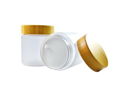 China Pet 50ml 150ml 250g 250ml 8oz 500ml Frosted clear PET Plastic Cosmetic Wax Scrub Container Cream Jar with Bamboo Wooden Lids for sale